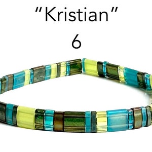Kristian | Tila Stack Bracelets | BOHO Glass Tile Stretchy Bracelet ...