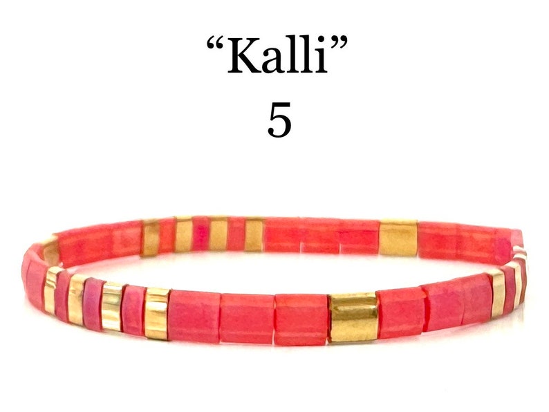 Kalli | Tila Stack Bracelets | BOHO Glass Tile Stretchy Bracelet ...