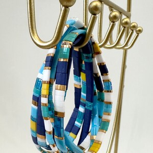 Judy Tila Stack Bracelets BOHO Glass Tile Stretchy Bracelet Trendy Beaded Bracelets for Women ...