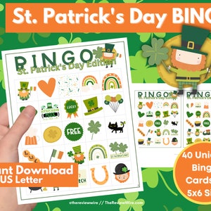 St. Patrick's Day Bingo Game St. Patrick's Day Printable Game Party ...