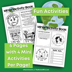 24 Page Earth Day Mini Activity Page Booklet, Instant Download Earth ...