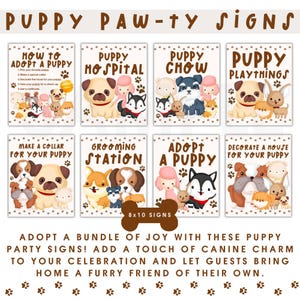 Puppy Party Printables, Puppy Birthday Decorations, Adopt a Puppy Party ...