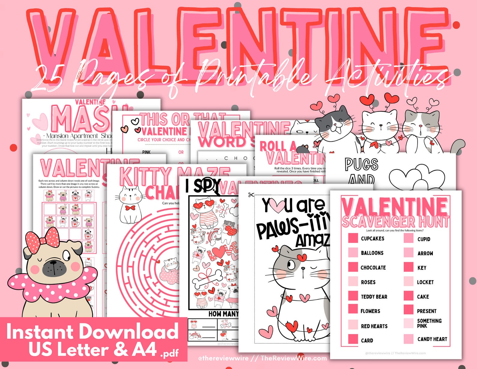 Printable Valentine Activity Pages | 25 Valenines Printable Games | 25 ...