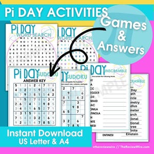 Pi Day Math Activities Bundle, March 14 Classroom Printables, Middle ...
