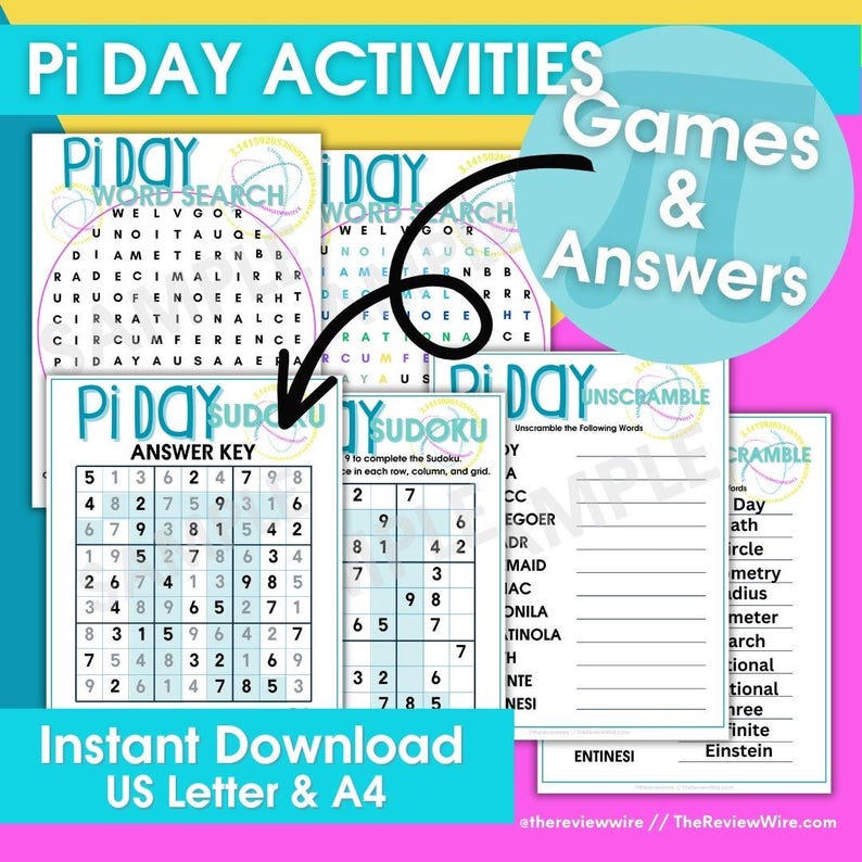 Pi Day Math Activities Bundle, March 14 Classroom Printables, Middle ...