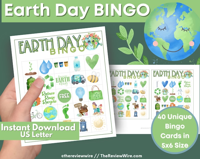 Earth Day BINGO Game, Ecology Bingo Cards, Eco Printable Game for Kids ...