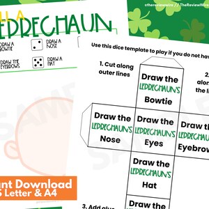 St. Patrick's Day Roll a Leprechaun Game, Ages 4-10 Activity, Printable ...