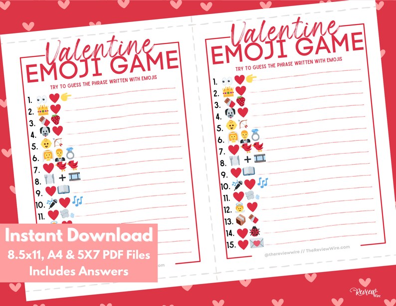 Valentine's Day Party Games Bundle, Emoji Pictionary, Love Songs ...