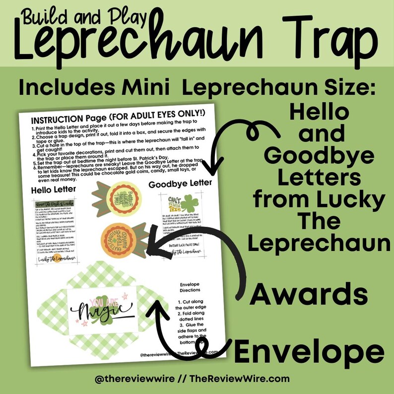 Printable St. Patrick's Day Leprechaun Trap Kit, St. Patrick’s Day ...