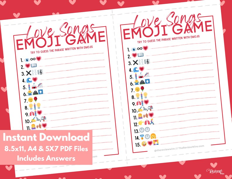Valentine's Day Party Games Bundle, Emoji Pictionary, Love Songs ...