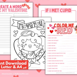 Cupid Printable Valentine Activity Pages | Cupid Printable 27 Page ...