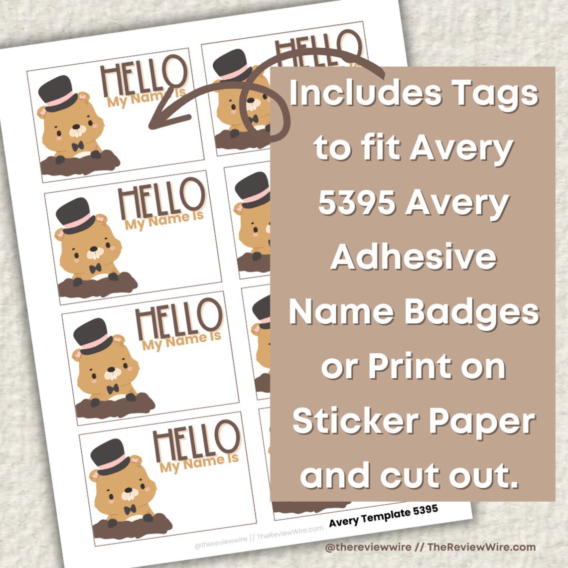 What's Your Groundhog Name Game | Groundhog Name Tag Printable ...