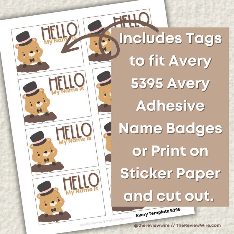 What's Your Groundhog Name Game | Groundhog Name Tag Printable ...