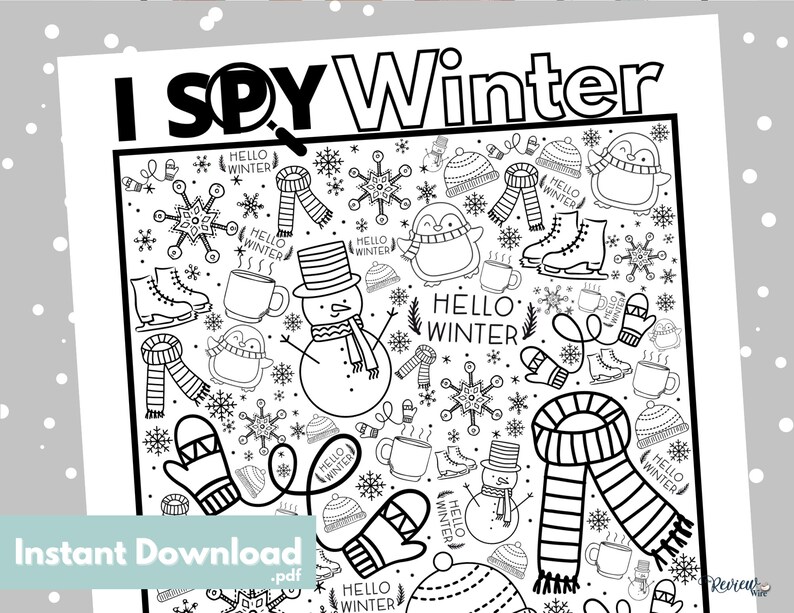I Spy Winter Printable Bundle Coloring Page Seek and Find Count and ...