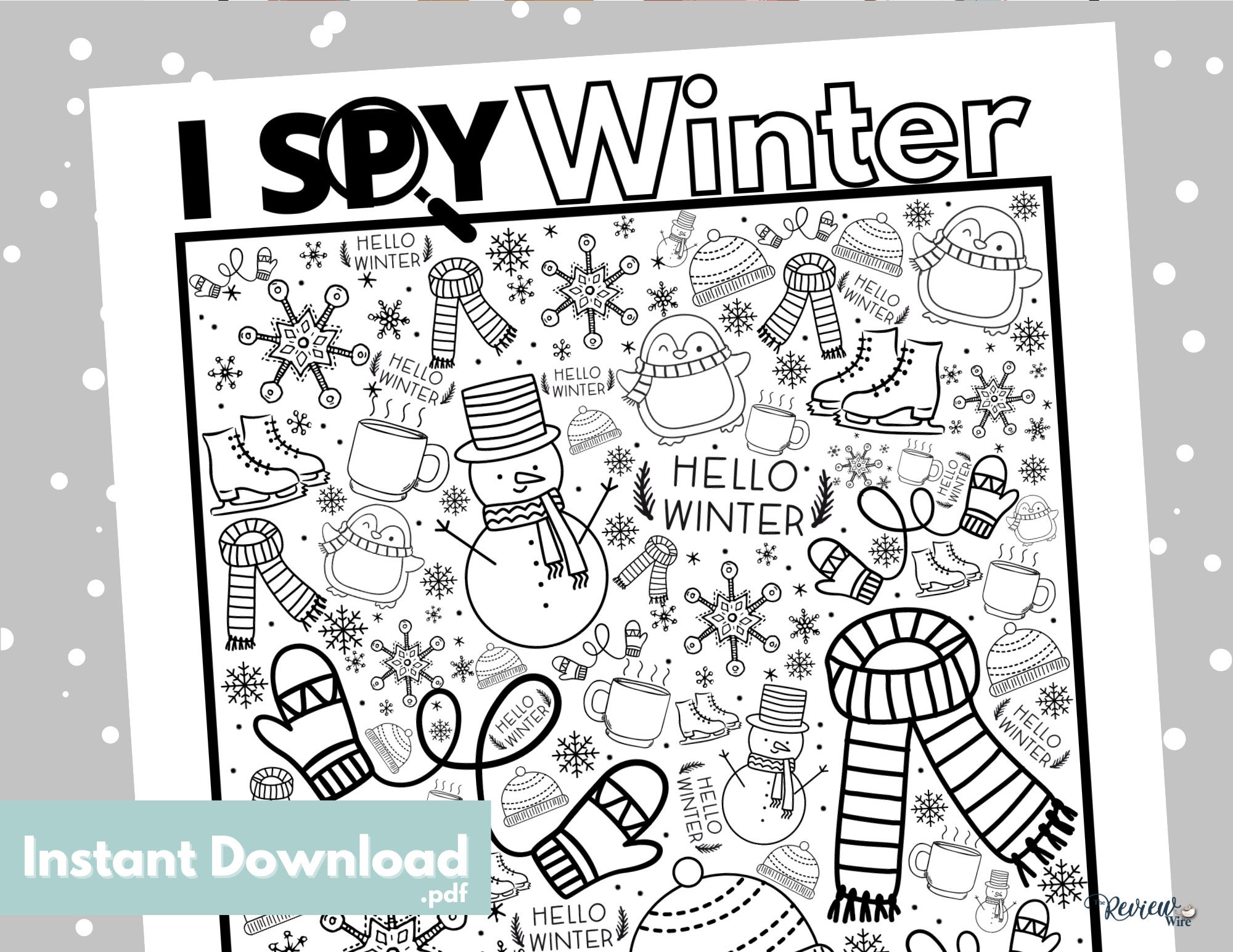 I Spy Winter Printable Bundle Coloring Page Seek and Find Count and ...