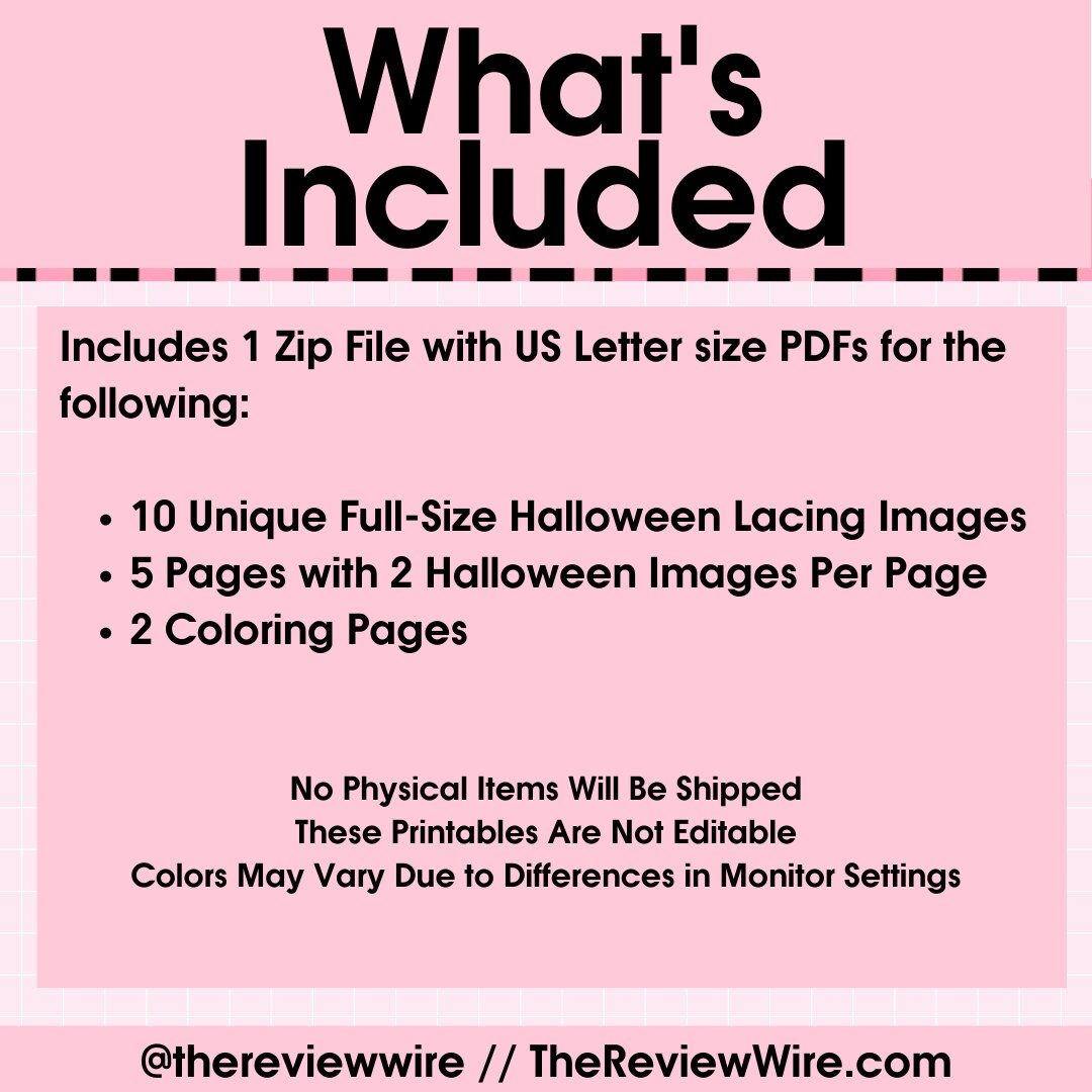 Pink Themed Halloween Preschool Lacing Cards, Fine Motor Skills for ...