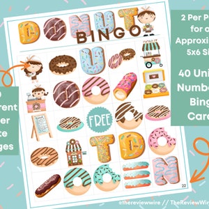 Donut Bingo Game Printable - Instant Download - Printable Game - Donut ...