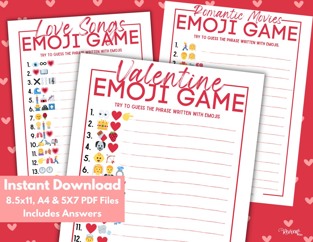 Valentine's Day Party Games Bundle, Emoji Pictionary, Love Songs ...