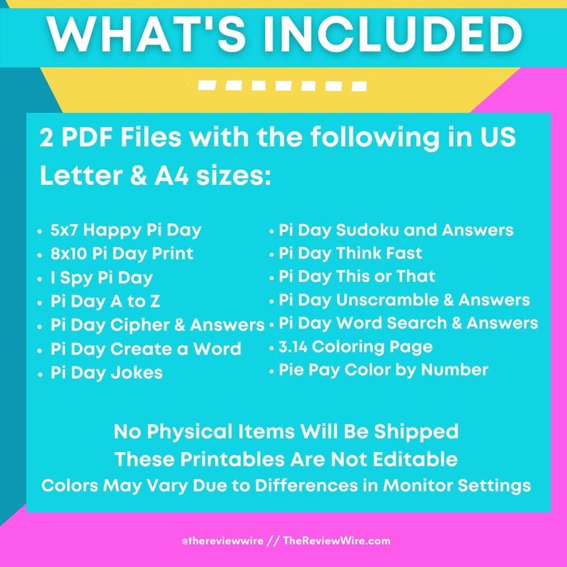 Pi Day Math Activities Bundle, March 14 Classroom Printables, Middle ...