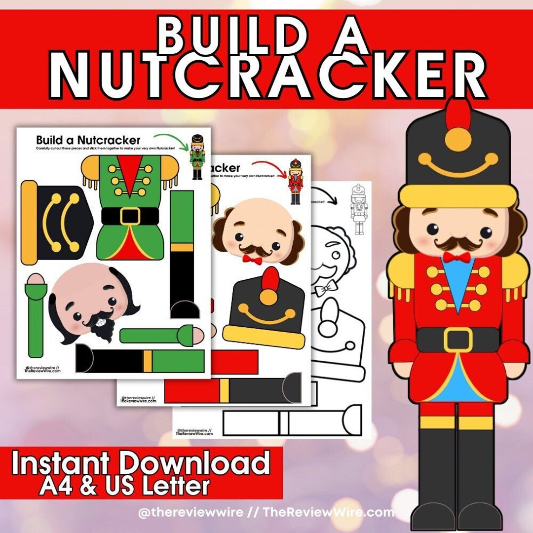 Build a Nutcracker Printable, Christmas DIY Nutcracker Decoration ...
