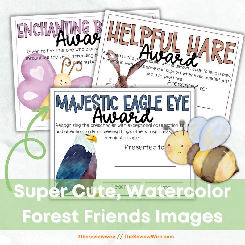 End of Year Preschool Awards Printable, End of Year Certificate ...