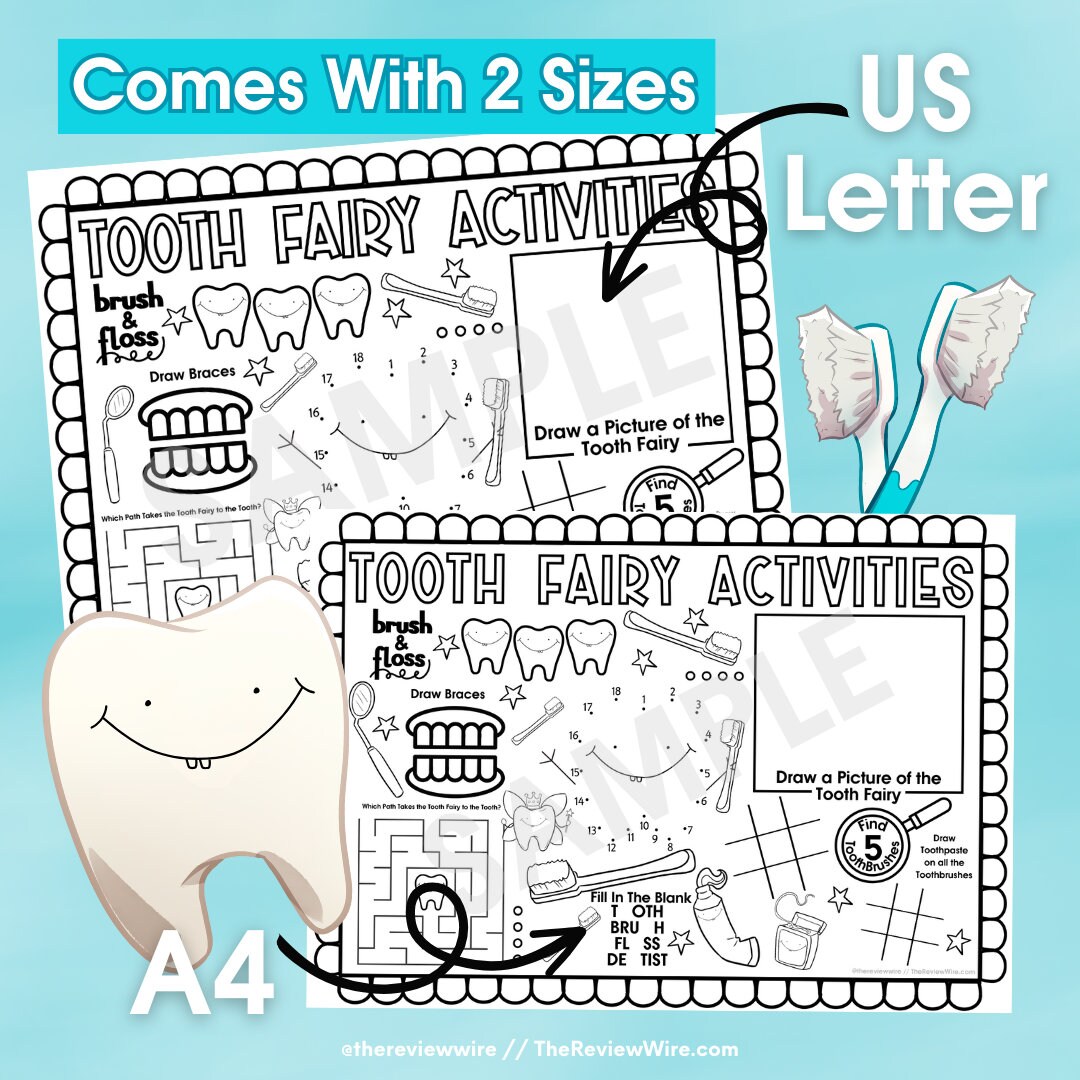 Tooth Fairy Activity Mats, Tooth Fairy Games, Learning Fun Activity ...