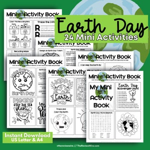 24 Page Earth Day Mini Activity Page Booklet, Instant Download Earth ...