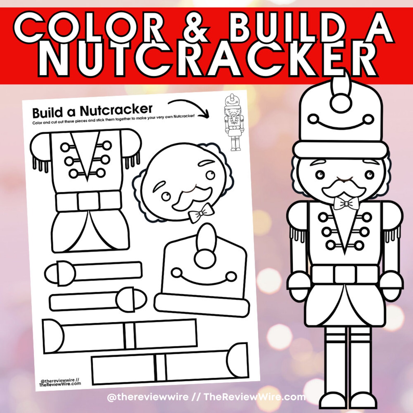 Build a Nutcracker Printable, Christmas DIY Nutcracker Decoration ...