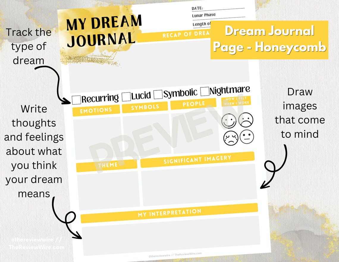 Dream Journal Digital Download | Dream Journal Pages | Printable Dream ...