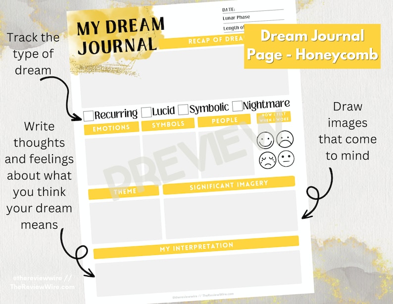 Dream Journal Digital Download | Dream Journal Pages | Printable Dream ...