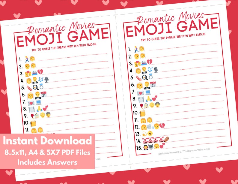 Valentine's Day Party Games Bundle, Emoji Pictionary, Love Songs ...