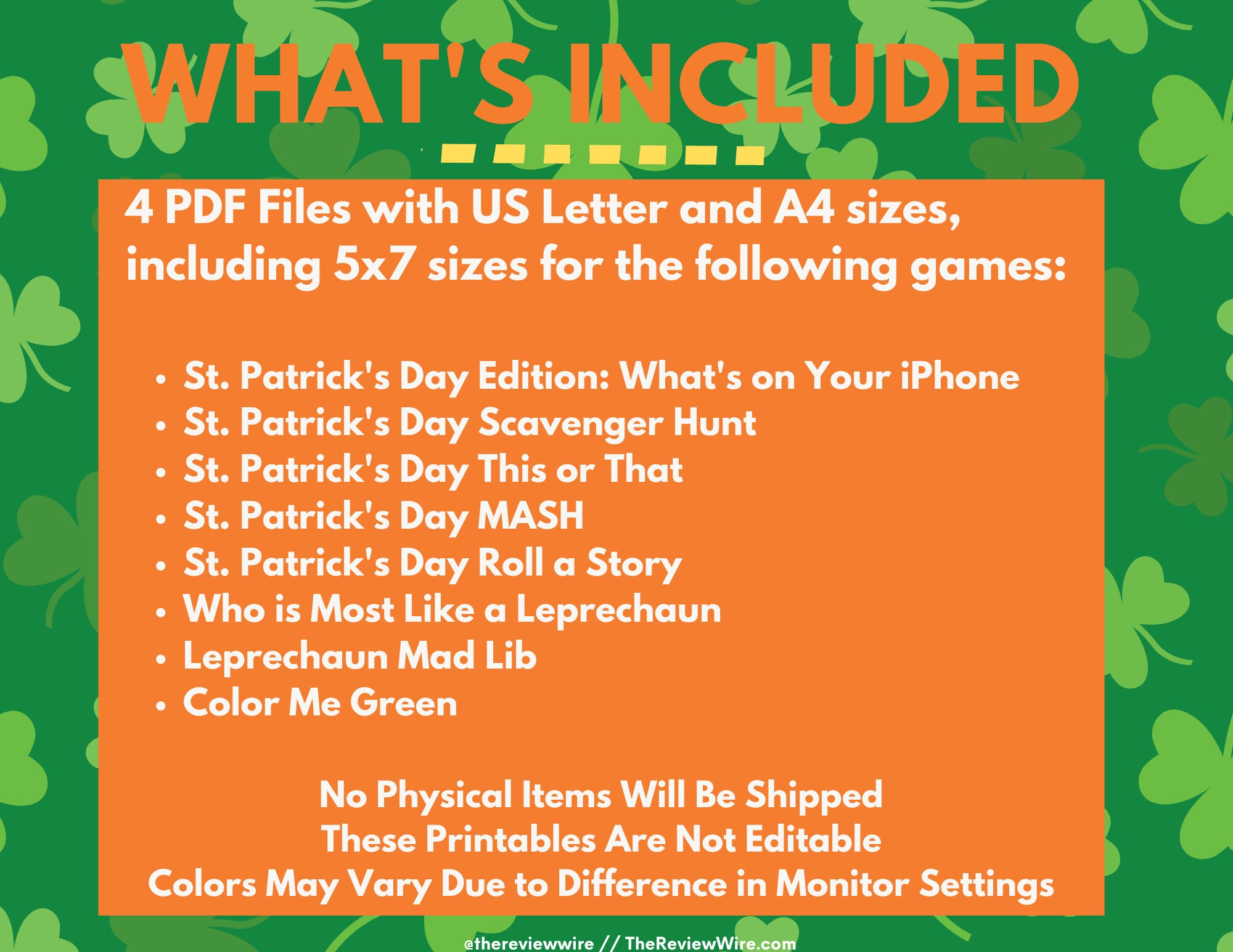 St Patrick's Day Printable Game Bundle | St. Patrick's Day Instant ...