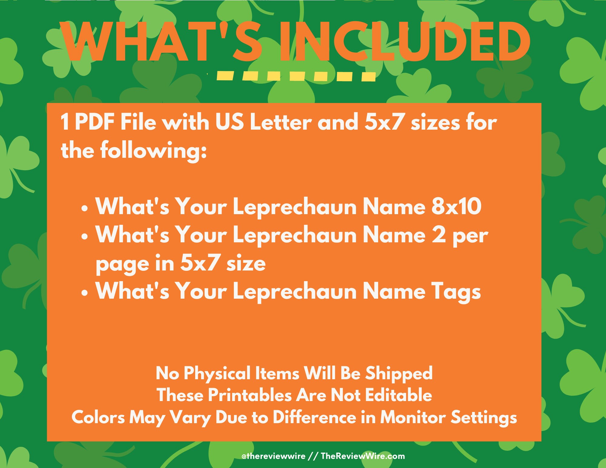 What's Your Leprechaun Name Printable | Leprechaun Name Tags Digital ...
