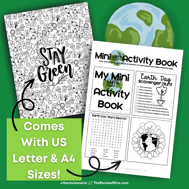 24 Page Earth Day Mini Activity Page Booklet, Instant Download Earth ...