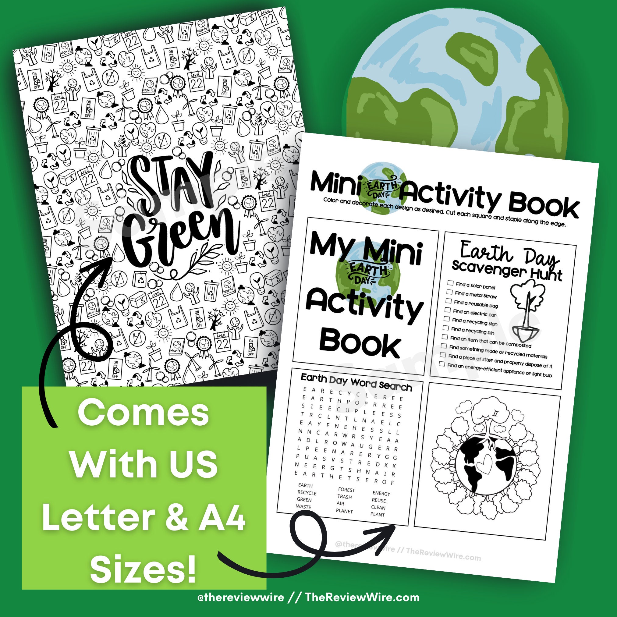 24 Page Earth Day Mini Activity Page Booklet, Instant Download Earth ...