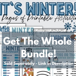 I Spy Winter Printable Bundle Coloring Page Seek and Find Count and ...