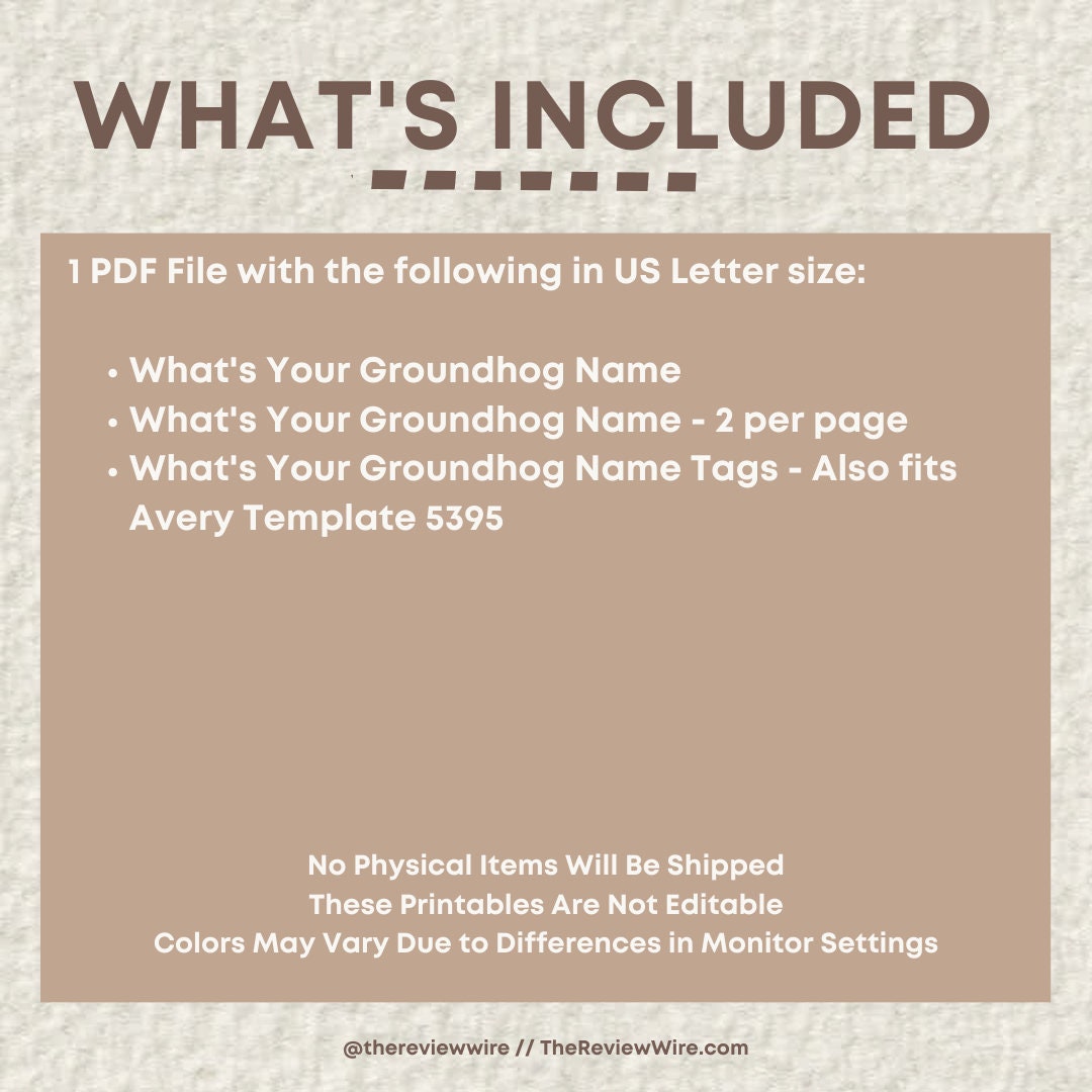 What's Your Groundhog Name Game | Groundhog Name Tag Printable ...