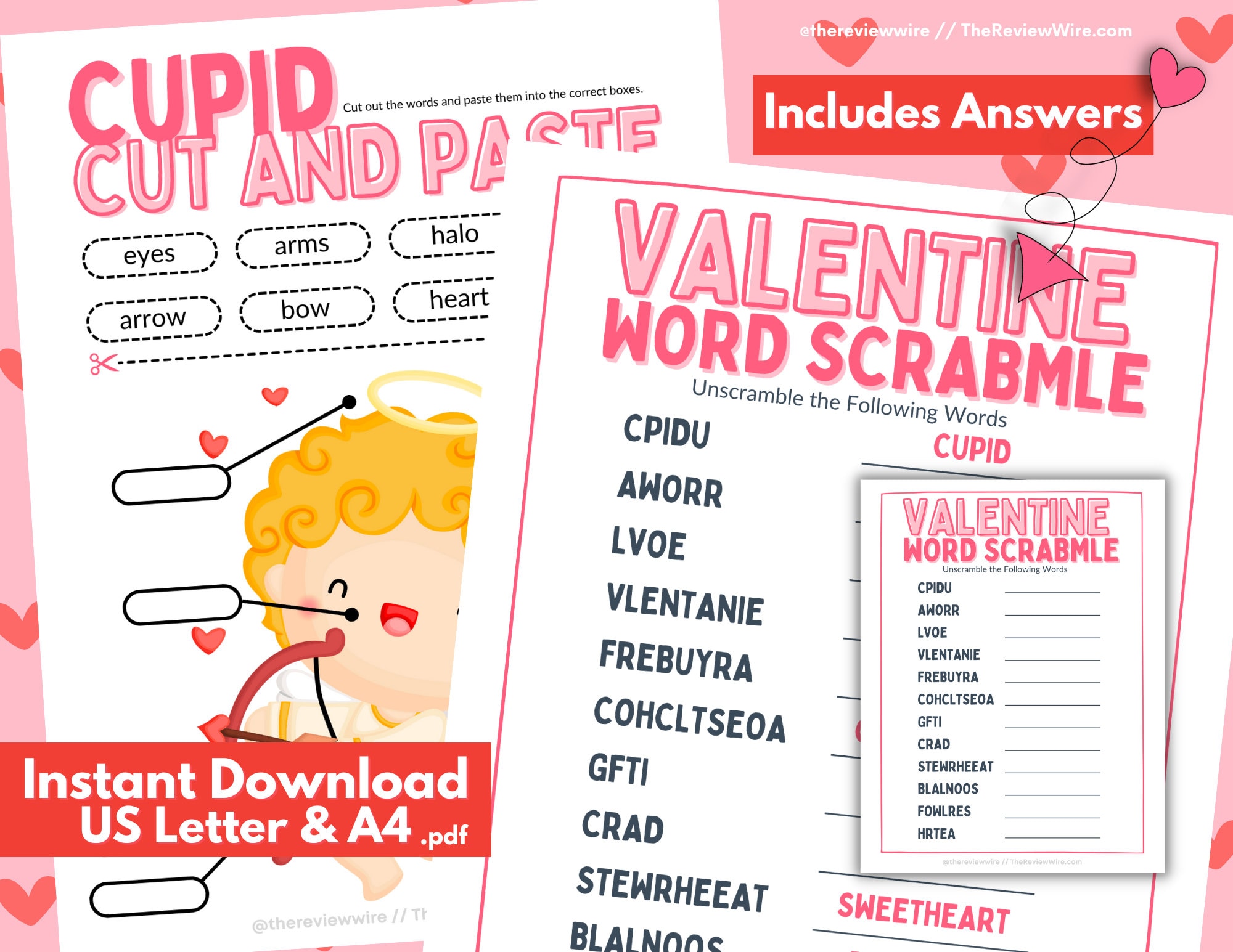 Cupid Printable Valentine Activity Pages | Cupid Printable 27 Page ...