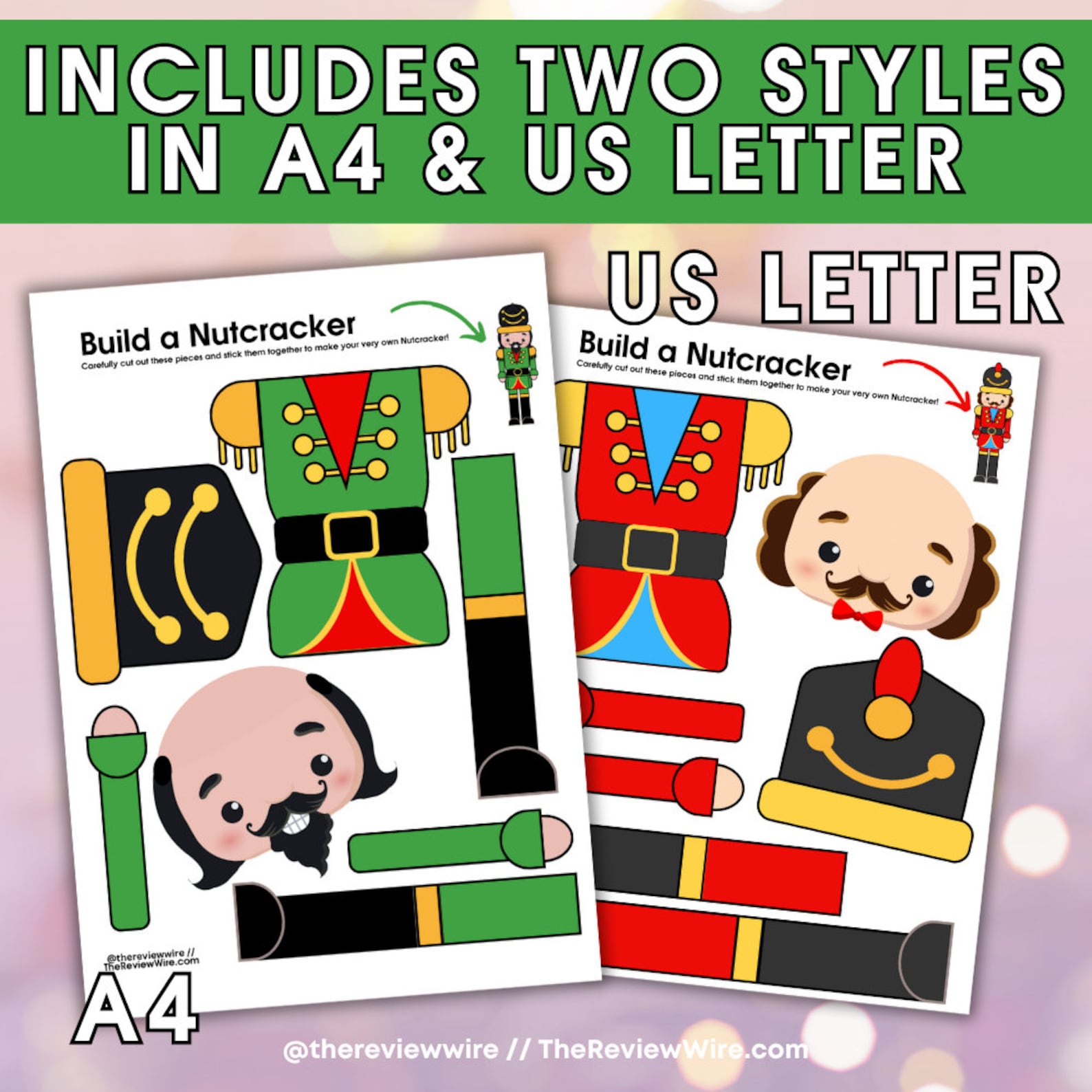 Build a Nutcracker Printable, Christmas DIY Nutcracker Decoration ...