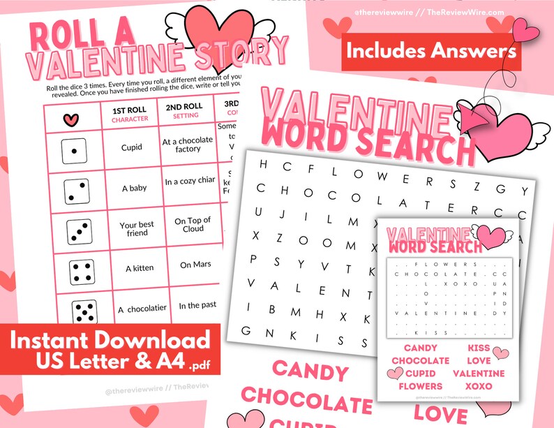Cupid Printable Valentine Activity Pages | Cupid Printable 27 Page ...