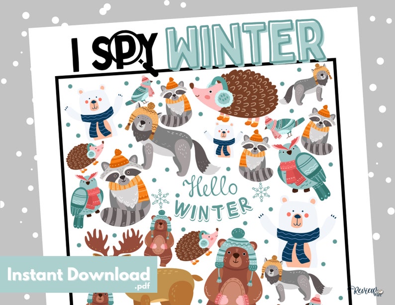 I Spy Winter Printable Bundle Coloring Page Seek and Find Count and ...