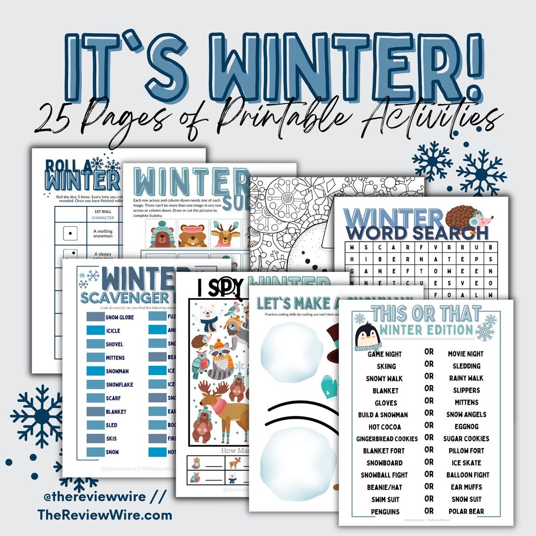 It’s Winter Printable Activity Pages | Instant Download | Printable ...
