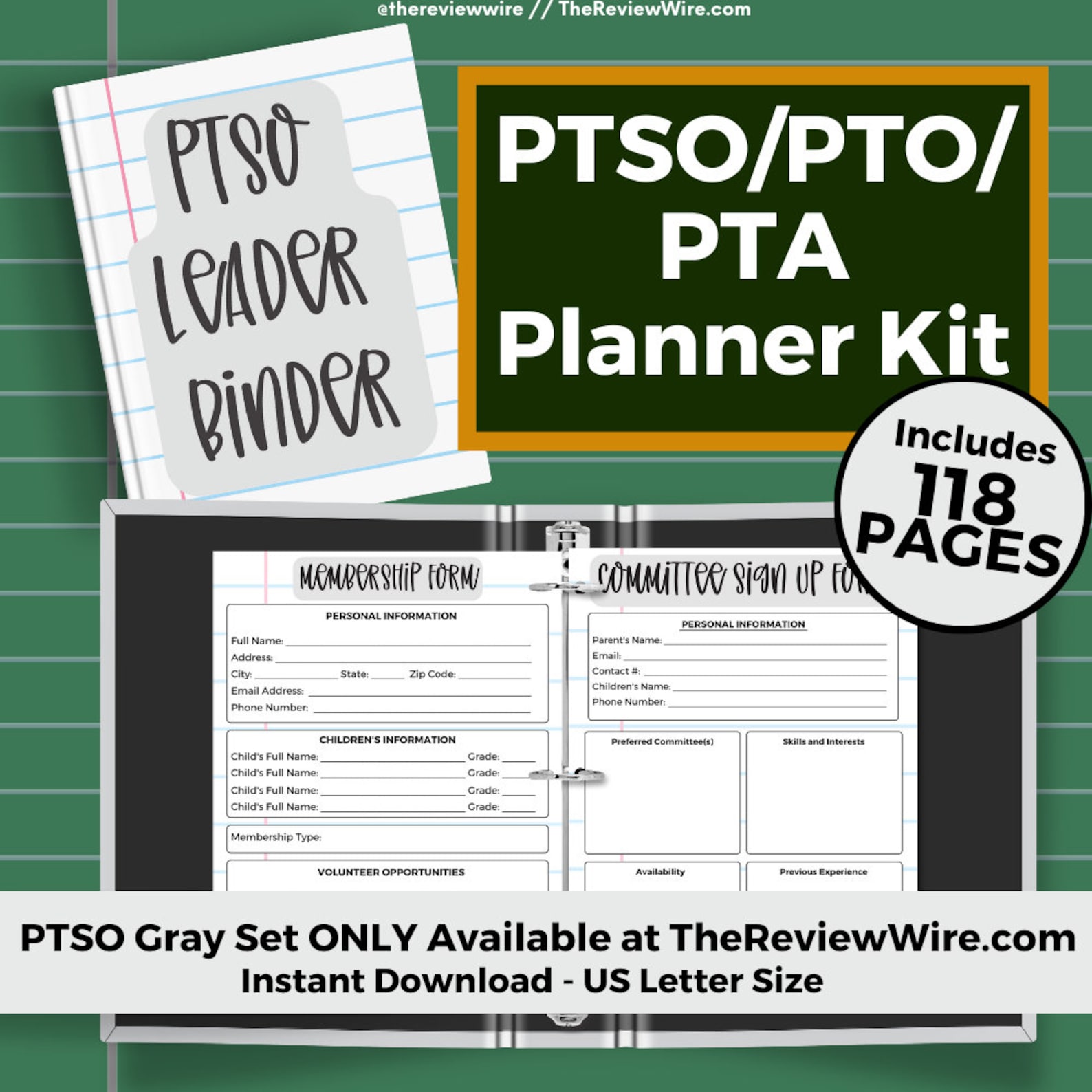 PTO Planner Binder Kit, Printable PTA Planning Kit, PTO Membership ...