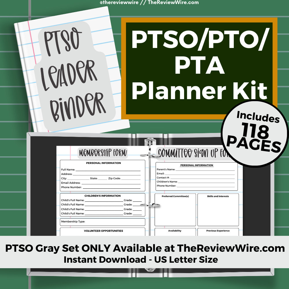 PTO Planner Binder Kit, Printable PTA Planning Kit, PTO Membership ...