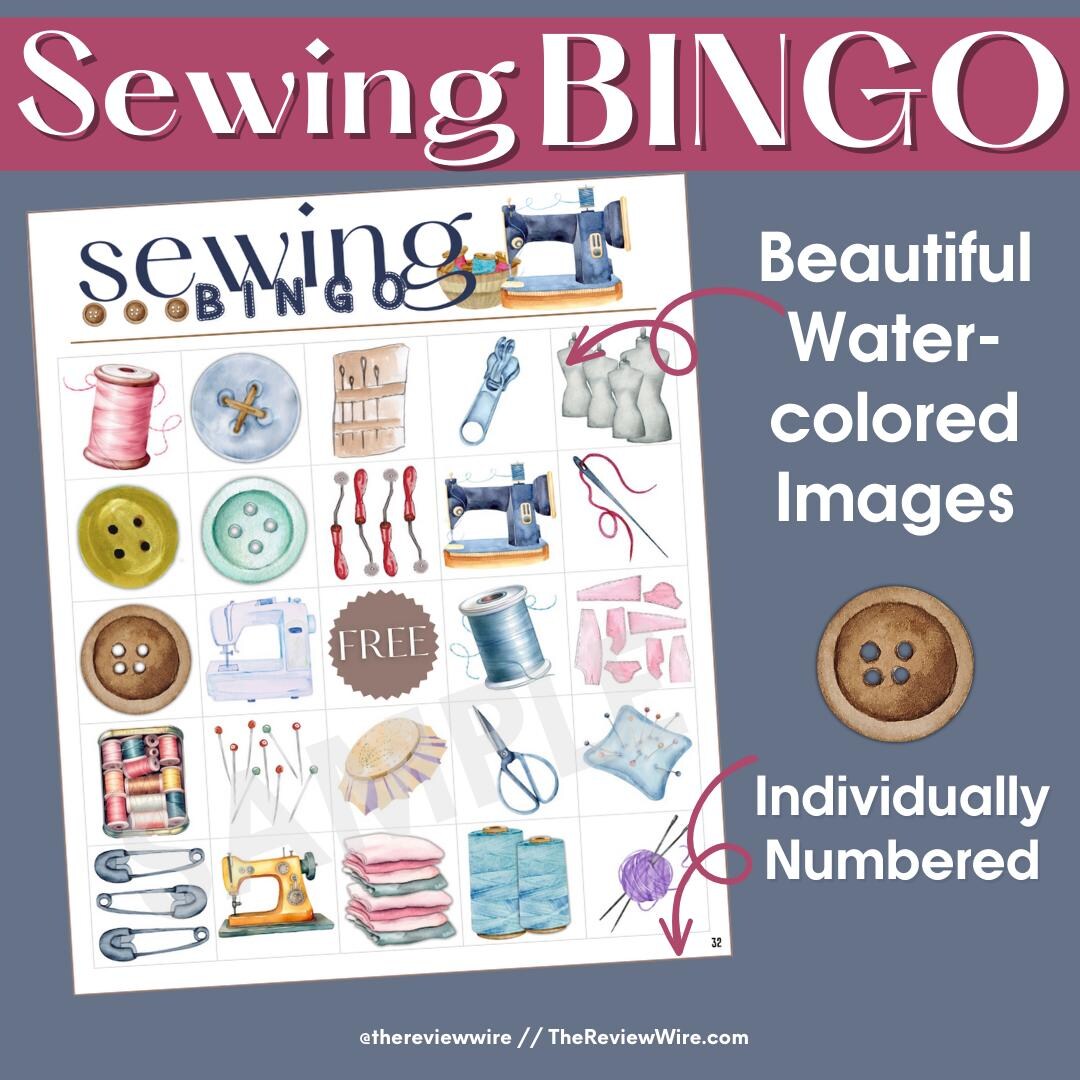 40 Unique Printable Sewing Bingo Cards, Sewing Bingo, Instant Download ...