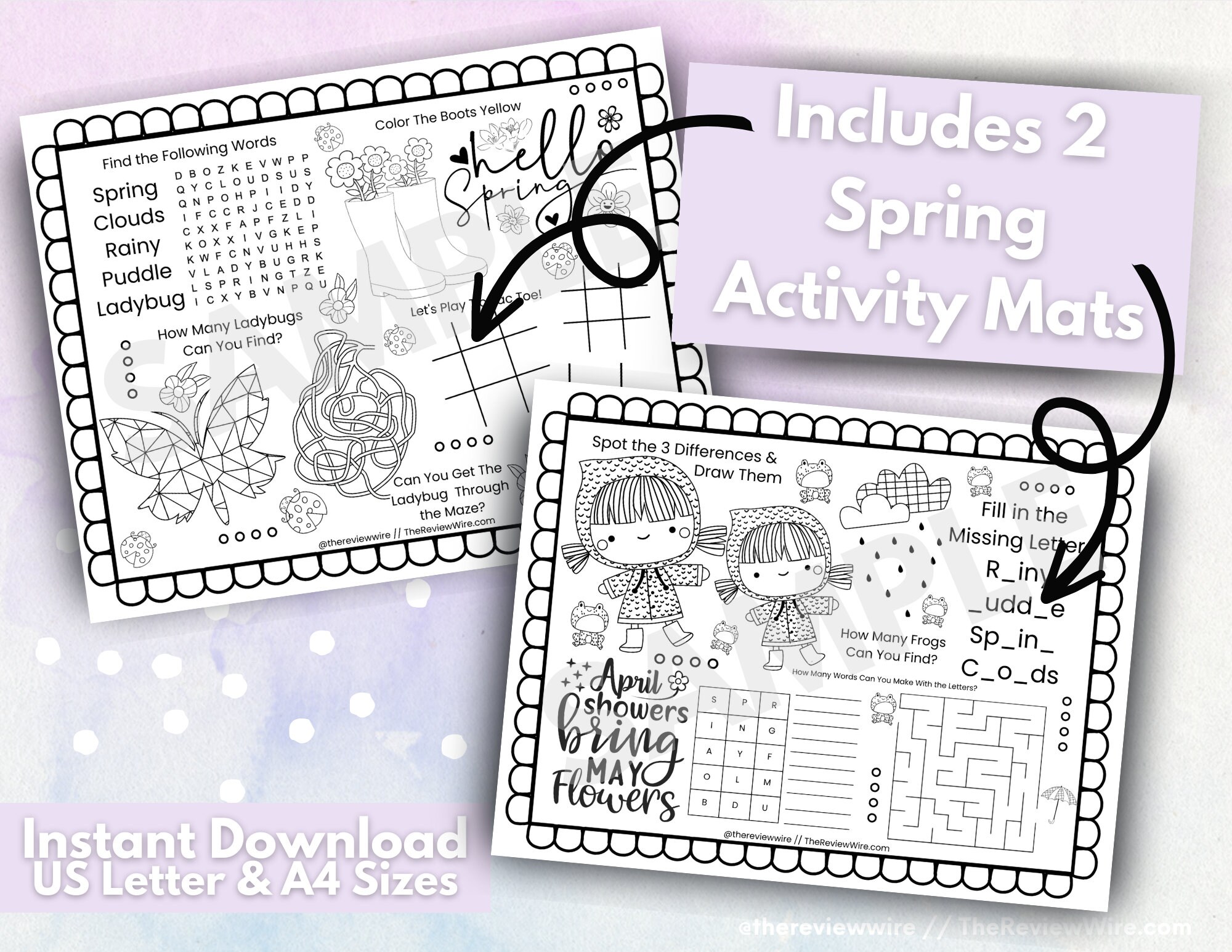 Printable Activity Mat Set: Set of 6, Easter Activity Mat, Religious ...