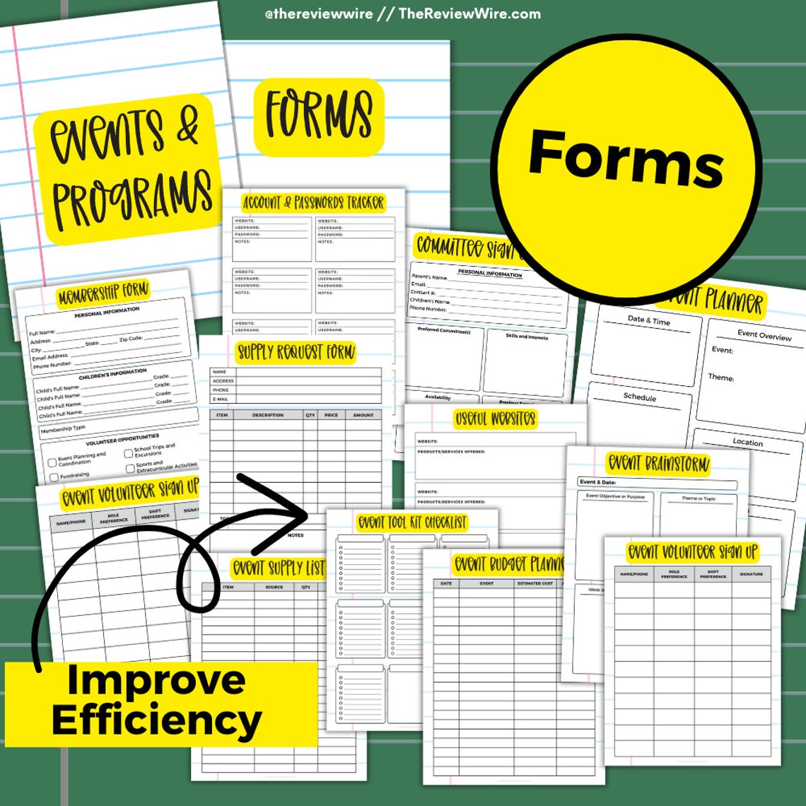 PTO Planner Binder Kit, Printable PTA Planning Kit, PTO Membership ...