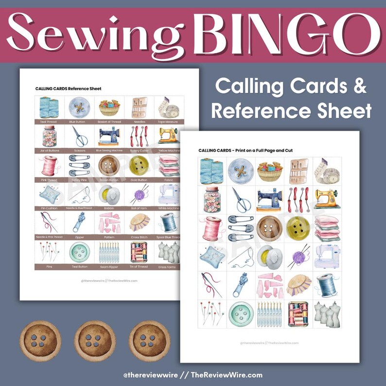 40 Unique Printable Sewing Bingo Cards, Sewing Bingo, Instant Download ...
