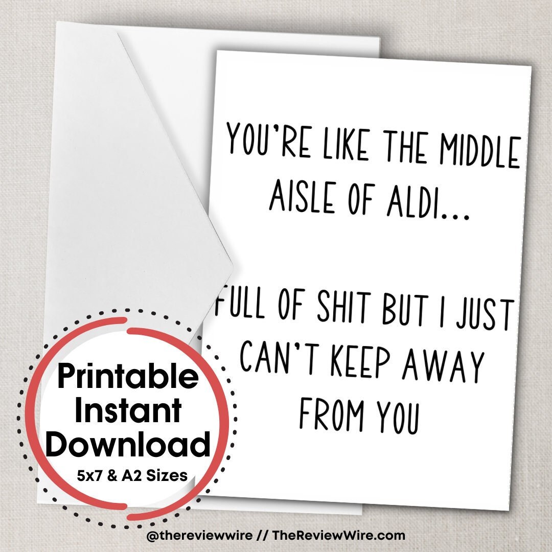Funny Aldi Shopping Humor Card, Printable Birthday Card, Grocery Store ...