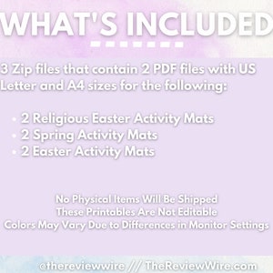 Printable Activity Mat Set: Set of 6, Easter Activity Mat, Religious ...